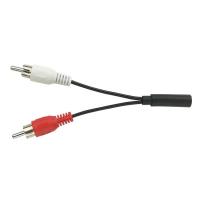 China 3.5mm Female to Dual RCA Male Audio Cable 10cm for DVD Car HDTV Speaker Connections for sale