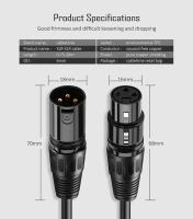 China OEM HiFi Microphone Cable 3-Pin XLR Male to Female 1m-15m Length Options with ROHS SGS CE Certification for sale