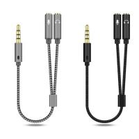 China 3.5mm Y Splitter Audio Cable 1 Input to 2 Output Stereo Mic Headphone Adapter Braided for sale