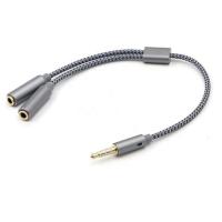 China 3.5mm Y Splitter Audio Cable 1 Input to 2 Output Stereo Mic Headphone Adapter Braided for sale