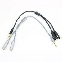 China 3.5mm Y Splitter Audio Cable 1 Input to 2 Output Stereo Mic Headphone Adapter Braided for sale