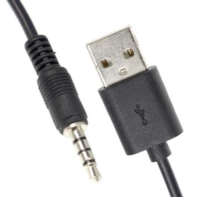 China Custom 3ft 3.5mm Male Aux Audio Jack to USB 2.0 Male Data Charger Cable for Car Speaker for sale