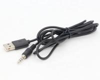 China Custom 3ft 3.5mm Male Aux Audio Jack to USB 2.0 Male Data Charger Cable for Car Speaker for sale