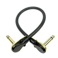 China 1/4 Inch Gold Right Angle TS Jack Guitar Patch Cable 15CM 20CM 30CM for Effects Pedal Board for sale