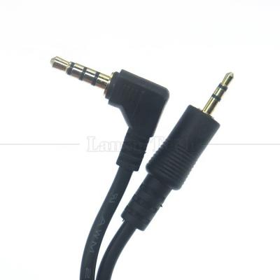 China 2.5mm to 3.5mm TRRS Stereo Audio Cable with 90° Right Angle Connector - 1m to 5m Length Options for sale