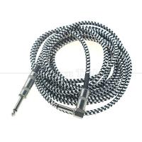 China 6.35mm TS Jack Guitar Patch Cable 3M Length with Right Angle to Straight Connectors for Amplifier and Music Instruments for sale