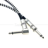 China 6.35mm TS Jack Guitar Patch Cable 3M Length with Right Angle to Straight Connectors for Amplifier and Music Instruments for sale