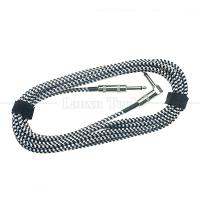 China 6.35mm TS Jack Guitar Patch Cable 3M Length with Right Angle to Straight Connectors for Amplifier and Music Instruments for sale