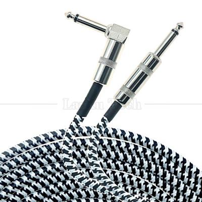 China 1M 3M 5M 1/4 Inch TS Right Angle Guitar Patch Cable with 6.35mm Jack for Bass Amplifier and Music Instruments for sale
