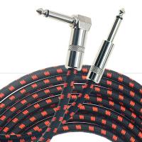 China 6.35mm Mono TS Guitar Cable 1m 3m 5m Lengths with Braided Nylon Jacket for Electric Guitar and Amplifier for sale