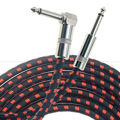 China 6.35mm Mono TS Guitar Cable 1m 3m 5m Lengths with Braided Nylon Jacket for Electric Guitar and Amplifier for sale