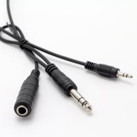 China 6.35mm to 3.5mm TRS Y-Splitter Audio Cable - Male to Female 1m/2m/3m/5m Options for Microphone and Stereo Applications for sale