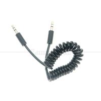 China Spring Coiled 3.5mm Male to Male Aux Stereo Audio Extension Cable 1m for sale