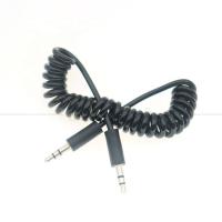 China Spring Coiled 3.5mm Male to Male Aux Stereo Audio Extension Cable 1m for sale