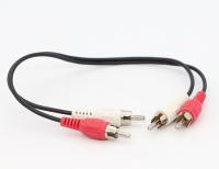 China 2 RCA Male to 2 RCA Male Audio Video Y Splitter Cable 20cm 5m for DVD HDTV for sale