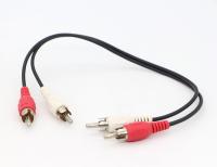 China 2 RCA Male to 2 RCA Male Audio Video Y Splitter Cable 20cm 5m for DVD HDTV for sale