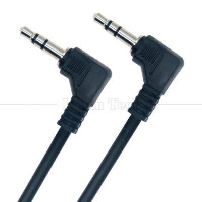 China 90 Degree Right Angle 3.5mm TRS 3 Pole Male to Male Audio Extension Cable 20cm for sale