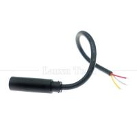 China Gold Plated 3.5mm TRS 3 Pole Shield Audio Jack Female to Tinned Bare Wires Open End Cable 15cm for sale