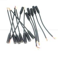 China Gold Plated 3.5mm TRS 3 Pole Shield Audio Jack Female to Tinned Bare Wires Open End Cable 15cm for sale