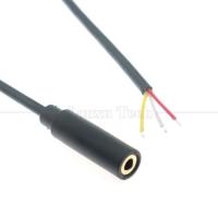 China Customized 3.5mm TRS 3 Pole Shielded Audio Jack Female to Bare Wire Cable 15cm for sale