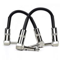 China 1/4 TS Jack 90 Degree Guitar Patch Cable - 15cm/30cm Length with PVC Braid for Amplifier Effects for sale