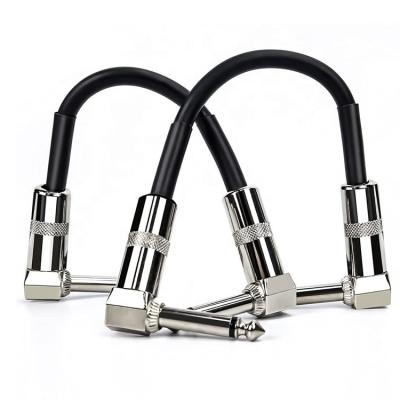 China 1/4 TS Jack 90 Degree Guitar Patch Cable - 15cm/30cm Length with PVC Braid for Amplifier Effects for sale