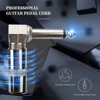 China 1/4 TS Jack 90 Degree Guitar Patch Cable - 15cm/30cm Length with PVC Braid for Amplifier Effects for sale