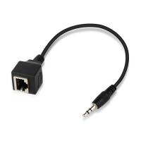 China 3.5mm Stereo Audio Jack to RJ45 Female Socket Ethernet Extender Cable for sale