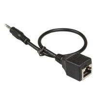 China 3.5mm Stereo Audio Jack to RJ45 Female Socket Ethernet Extender Cable for sale