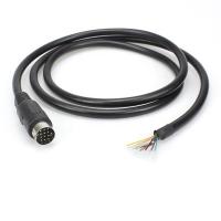 China Custom 1M 2M Shield 13 PIN Din Connector to Open Wire Pigtail Cable for sale