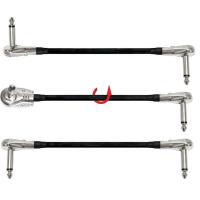 China 1/4 Inch 6.35mm Right Angle Mono TS Audio Jack Instrument Guitar Patch Cable 15cm for sale