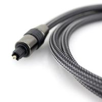 China Braided Fiber Optic Toslink Digital Audio Cable 1m 2m 3m with Gold SPDIF Connectors for Home Theater for sale