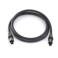 China Braided Fiber Optic Toslink Digital Audio Cable 1m 2m 3m with Gold SPDIF Connectors for Home Theater for sale