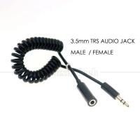 China Spring Coiled 3.5mm Male to Female Aux Stereo Audio Extension Cable 1m for Speaker Headphone for sale