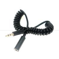 China Spring Coiled 3.5mm Male to Female Aux Stereo Audio Extension Cable 1m for Speaker Headphone for sale