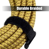 China Durable Braided 3M 10FT Right Angle Straight 1/4 TS Jack Electric Instrument Guitar Patch Cable for sale