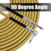China Durable Braided 3M 10FT Right Angle Straight 1/4 TS Jack Electric Instrument Guitar Patch Cable for sale