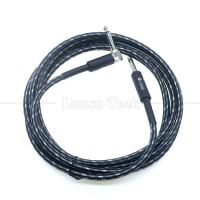 China L Shape 90 Degree Right Angle to Straight 6.35mm TS Jack Instrument Guitar Patch Audio Cable 3M Braided for sale