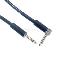China L Shape 90 Degree Right Angle to Straight 6.35mm TS Jack Instrument Guitar Patch Audio Cable 3M Braided for sale