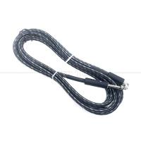 China L Shape 90 Degree Right Angle to Straight 6.35mm TS Jack Instrument Guitar Patch Audio Cable 3M Braided for sale
