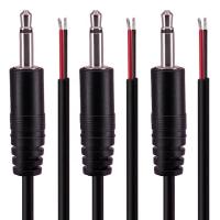 China 3.5mm 2 Poles TS Audio Mono Jack Male Plug to Bare Wires Open End Cable 20cm for sale
