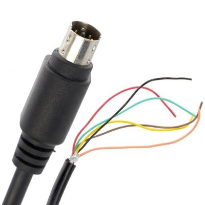 China Customization 6 7 8 PIN MINI DIN to Pigtail Open Tinned Wire Cable for sale