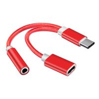 China 2 in 1 USB Type C to 3.5mm Headphone Audio Jack Adapter with Charging Port for Mobile Phone for sale