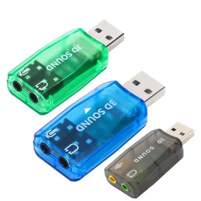 China USB External Sound Card 5.1 3D Audio Adapter with 3.5mm Headphone Mic Jack for Laptop for sale