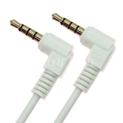 China 90 Degree 3.5mm Male to Male TRRS 4 Pole Audio Jack Adapter Cable for Headphone Stereo Microphone for sale