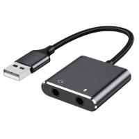China Plug and Play Audio Mic Studio Headset USB External Sound Card Adapter for Laptop for sale