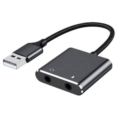 China Plug and Play Audio Mic Studio Headset USB External Sound Card Adapter for Laptop for sale