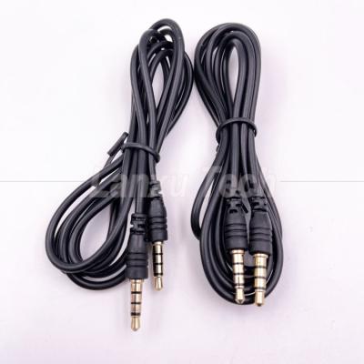 China Male to Male 3.5mm 4 Pole Stereo Audio Extension Cable 1.2m for Microphone Speaker for sale