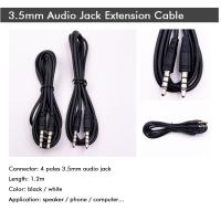 China Male to Male 3.5mm 4 Pole Stereo Audio Extension Cable 1.2m for Microphone Speaker for sale