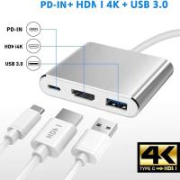 China 3 in 1 USB C Hub Adapter with 100W PD Charging 4K HDMI USB 3.0 OTG for Laptop for sale